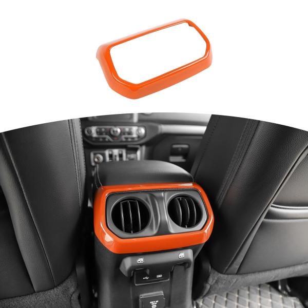 商品名:  RT-TCZ for Jeep JL Rear AC Vent Trim Frame Compatible with Jeep Wrangler JL JLU Gladiator JT 2018-2024 Orange Inte...