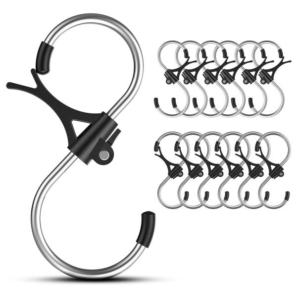 商品名: HCCMALL Sフック ステンレススチール 高耐久 Sフック 落下防止 キッチン 作業店 浴室 庭 ワードローブ オフィス用 完璧なラックフック 12個 (12 73 x 37mm) HCCMALL S Hooks Stainl...