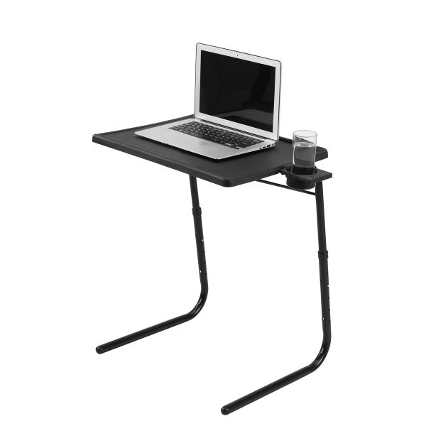 商品名: Haritzak 調節可能 ポータブル シンプル トレイテーブル テレビトレイテーブル スナック用 ノートパソコンスタンド ドローイングボードスタンド 3段ギア角度調整 3段ギア高さ調整 カップホルダー付き ブラック Haritz...