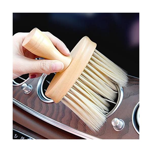 商品名: 高密度ウルトラソフトディテールブラシ カーインテリアダストブラシアクセサリー 車のディテールブラシ ソフトヘア 木製ブラシ ディープクリーニングツールキット キーボード ノートパソコン ソファ ダスティングブラシ(A-1PC) D...