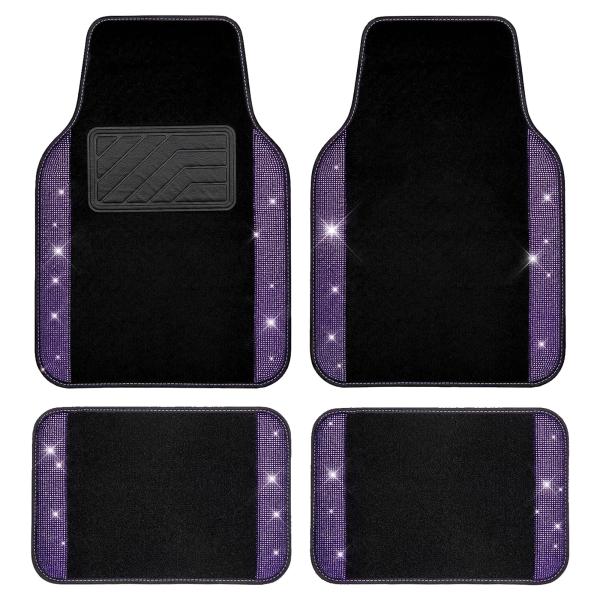 商品名: CAR PASS Bling Rhinestones Diamond Car Floor Mat, Crystal Sparkly Shining Glitter Carpet, Waterproof Anti-Slip PVC ...
