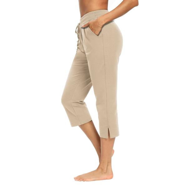 商品名:  LEXISLOVE Capris for Women Casual Summer Wide Leg Crop Pants Loose Comfy Drawstring Yoga Jogger Capri Pants with P...