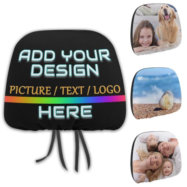 商品名:  Yishuang Custom Headrest Covers for Cars with Zipper Personalized Design Your Own Picture Text Logo Car Seat Cover...