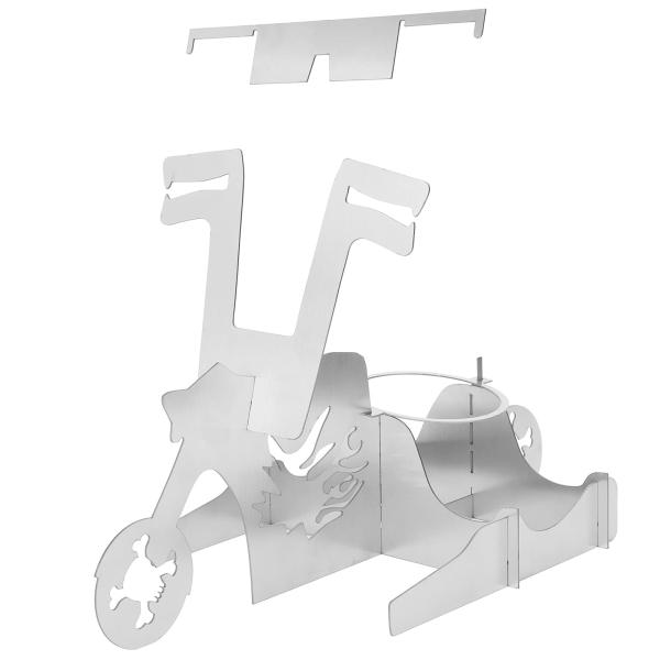 商品名:  plplaaoo 6.3in Motorcycle Beer Can Chicken Holder for Grill, Chicken Grills, Silver Portable Beer Chicken Stand, P...