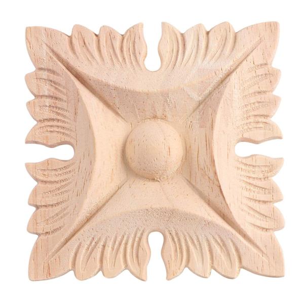 商品名: BESPORTBLE 4枚 木彫りのアップリケ オンレイ 四角い彫刻 デカール 未塗装 ドアキャビネット 家具 装飾 家具 壁 キャビネット ワードローブ 8x8cm BESPORTBLE 4 Pcs Wood Carved Ap...