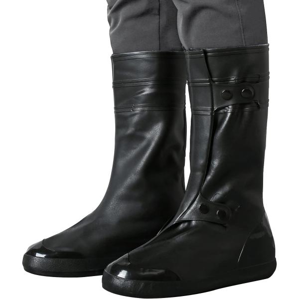 商品名iCreek 防水シューズカバー 再利用可能 レインブーツシューズカバー アウトドア オーバーシューズ 滑り止め 伸縮性 靴プロテクターカバー ハイキング/バイク/サイクリング用 ブラック MiCreek Waterproof Sho...