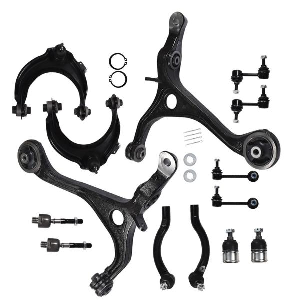 商品名: labwork ステアリングサスペンションキット 14ピース フロントアッパー&amp;ロアコントロールアームボールジョイントアセンブリ ドライバー&amp;助手席タイロッドエンド スウェイバーリンクキット ホンダ アコード 2....