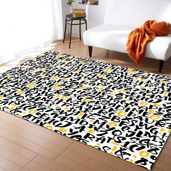 商品名:  Large Rectangular Area Rugs 5' x 8' Living Room, School Season Letters Number Filling Durable Non Slip Rug Carpet ...