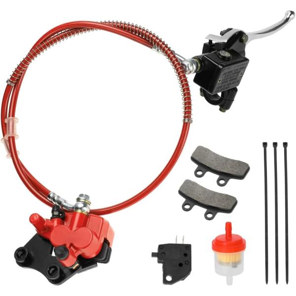 商品名FVRITO フロントディスク 油圧ブレーキ マスターシリンダー キャリパー ハンドル レバーラインアセンブリ ブレーキパッド付き 50cc 70cc 90cc 110cc 125cc SSR TaoTao Apollo Coolst...