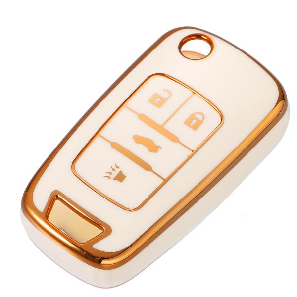 商品名: X AUTOHAUX 4ボタン TPU スマートキーレスエントリー リモートコントロール キーフォブケースカバー ビュイックアンコール用 シボレー用 GMCテレイン用 チェーンなし ホワイト X AUTOHAUX 4 Button...