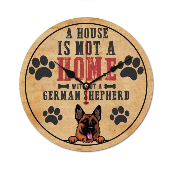 商品名:  WengBeauty A House is Not A Home Without A German Shepherd Wall Clock Pet Lover Gift Wall Clock Easy to Read for K...