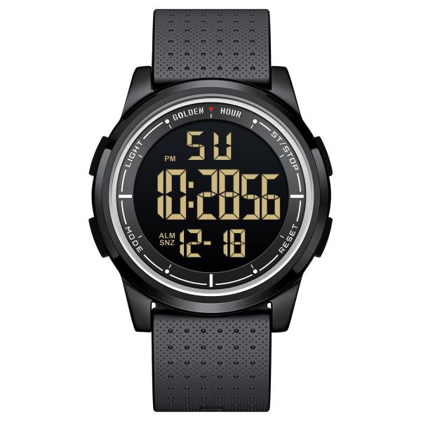 商品名:  GOLDEN HOUR Ultra-Thin Minimalist Sports Waterproof Digital Watches Men with Wide-Angle Display Rubber Strap Wrist...