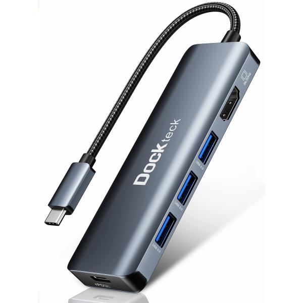 商品名: 8K HDMI USB C ハブ,5-in-1 USB-C アダプタ,Dockteck USB Typec HDMI ハブ 8K 30Hz/4K 120Hz/4K 60Hz, 100W PD, 3 x USB 3.0, MacBo...