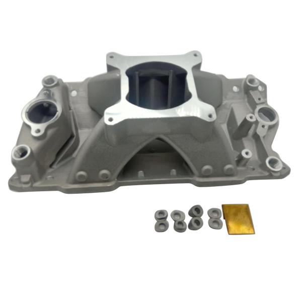 商品名: SHLPDFM シングルプレーンインテークマニホールド キャスト サテン仕上げ アルミニウムインテークマニホールド 1957-1995 SBC スモールブロック Chevy 350 400 RPM 3500-8000に対応 1個 ...