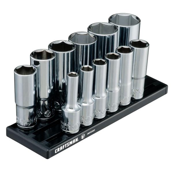 商品名: CRAFTSMAN Vシリーズ ソケットセット Deep SAE 3/8インチドライブ 12個 (CMMT17360V) Craftsman V-SERIES Socket Set, Deep SAE, 3/8 Inch Driv...