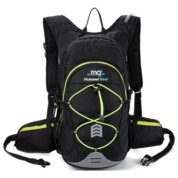 商品名: ハイドレーションバックパック 2Lウォーターブラダー付き ハイドレーションパックバックパック ランニング ハイキング 登山 サイクリング用 女性 男性 子供に最適 (グリーン) Hydration Backpack with 2L...