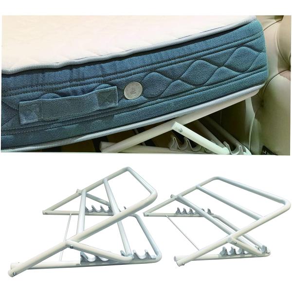 商品名: マットレス下ウェッジ2パック 高さ調節可能 ベッドウェッジ 酸逆流用マットレスエレベーター メタルマットレスリフターウェッジ 歯磨き 胸焼け手術後の回復 いびきや詰まりを助ける Two Pack of Under Mattress...