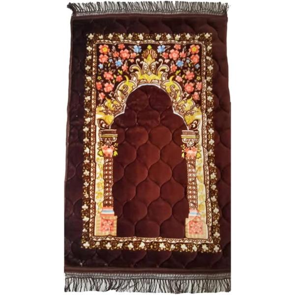 商品名BaronHong Islamic Prayer Rug - Double Plush Large &amp; Wide Velvet Carpet - Traditional Muslim Janamaz Sajada - Thic...