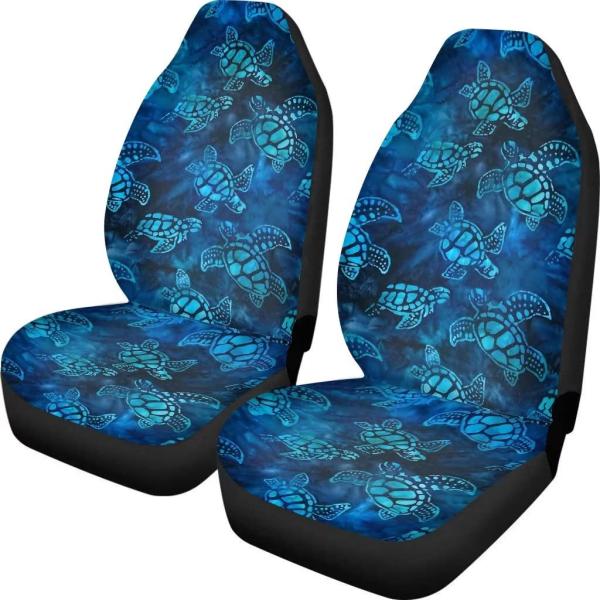 商品名: Dreaweet ブルータートルプリント フロントシートカバー 2点セット ハワイ レディース メンズ カーアクセサリー ボーホースタイル 車両シートプロテクター カーマットカバー ほとんどの車 セダン、SUV、バンに対応 Dre...