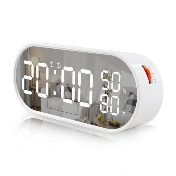商品名:  FanJu Digital Alarm Clock with USB Port for Charging, Mirror Surface LED Time Display,Humidity Temperature Detect,...