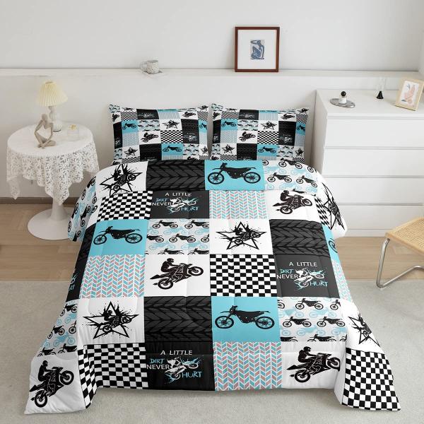 商品名:  Feelyou Dirt Bike Comforter Extreme Sports Bedding Set for Kids Boys Girls Racing Motocross Rider Comforter Set Mo...