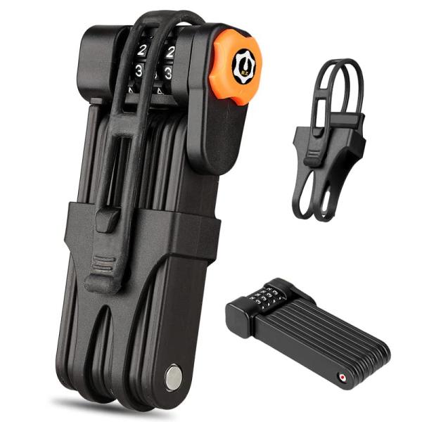 商品名: ROZZWILD 折りたたみ自転車ロック 4桁の組み合わせ 盗難防止 高耐久 合金鋼 傷防止コーティング 防水 防錆 折りたたみチェーンロック バイク 自転車 スクーター用 マウントブラケット付き ROZZWILD Folding...