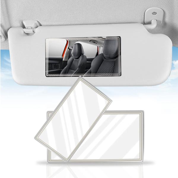 商品名: Miytsya 2個 車用バイザーミラー メイクアップミラー 車のバイザー用 スティックオン 車のバニティミラー 日よけ化粧鏡 大型 ステンレススチール 女性 車中メイクアップ 5.91 x 3.15インチと4.33 x 2.36...