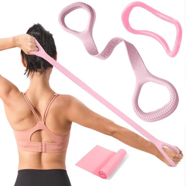 商品名:  Kvittra Figure 8 Resistance Band with Yoga Ring, Arm Back Shoulder Exercise Elastic Rope Stretch Fitness Band, Foo...
