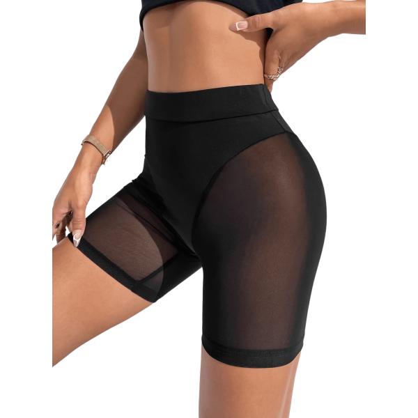 商品名:  OYOANGLE Women's Sheer Mesh High Waist Biker Shorts Skinny Short Leggings Slip Shorts Black Lブランド: OYOANGLE商品サイズ: ...