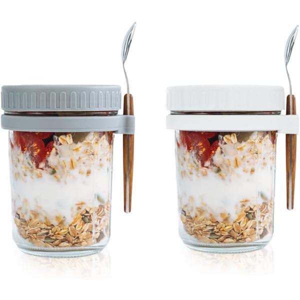 商品名SMARCH Overnight Oats Jars with Lid and Spoon Set of 2, 16 oz Large Capacity Airtight Oatmeal Container with Measurem...