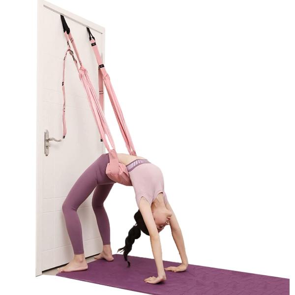 商品名:  Yoga Fitness Stretching Strap with Cushion, Adjustable Leg Stretcher Back Bend Assist Trainer Improve Leg Waist Ba...