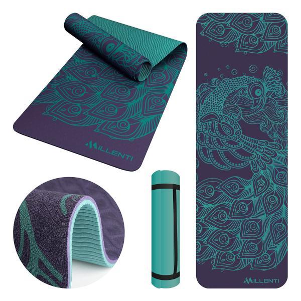 商品名:  Millenti TPE Teal Yoga Mat - 6mm Print Yoga Mats, Non Slip Workout Equipment for Hot Yoga, Pilates, Tabata HIIT - ...