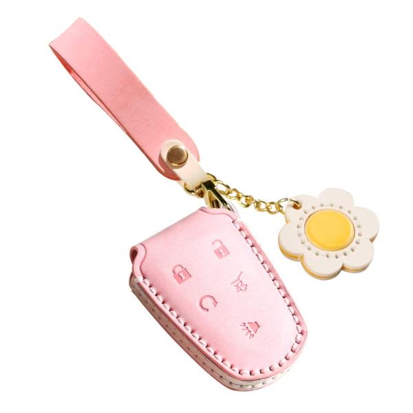 商品名:  ontto Compatible with Cadillac Leather Key Housing Leather Key Protector with Keychain for CTS SRX XT5 ATS STS CT6...