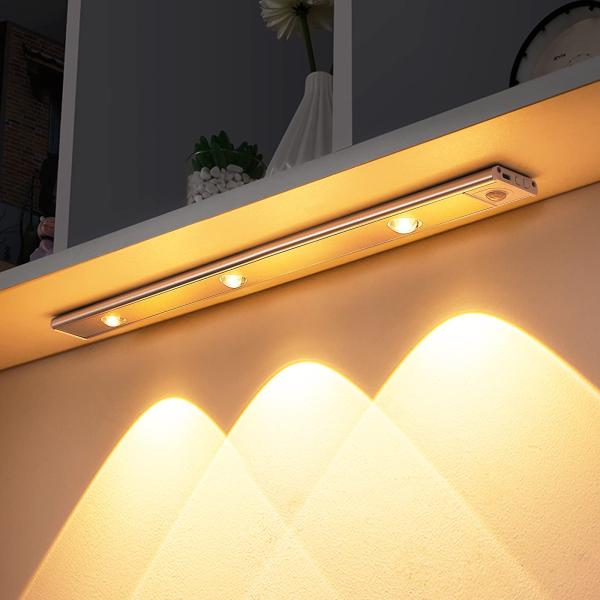 商品名:  Under Cabinet Lights LED Motion Sensor Indoor, USB Rechargeable ,3 Light Modes Stepless Dimming Hill Light, 6500K ...