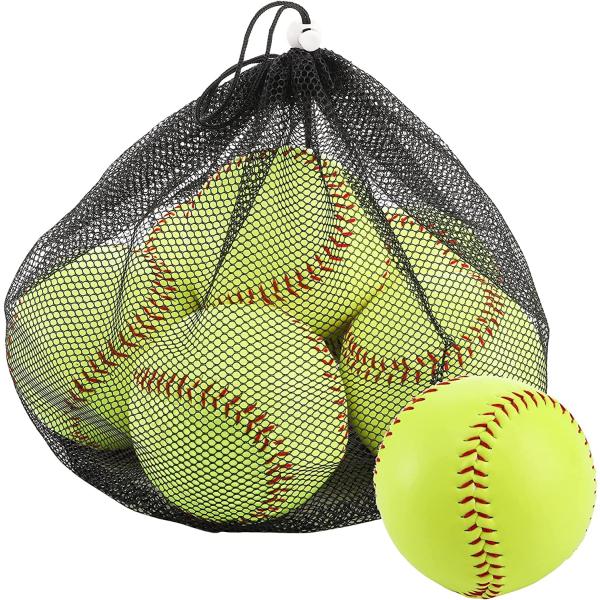 商品名:  LA PEKY- 6 Pack Sports Practice Softballs 12 Inch Slow Pitch Official Size and Weight Unmarked Autograph Softball ...