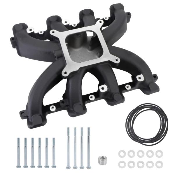 商品名: Dokili シングルプレーンキャブレターインテークマニホールド GM LS1/LS2/LS6用 ブラック 300-132 Dokili Single Plane Carb Intake Manifold for G.M LS1 ...