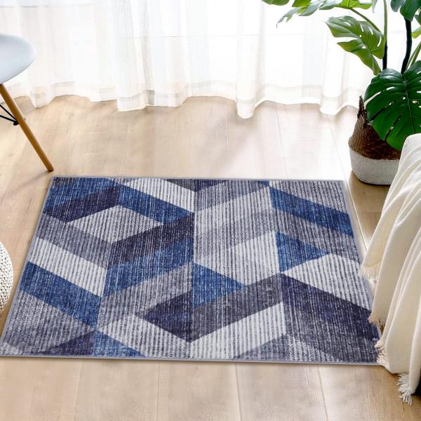 商品名:  RUGSREAL Small Machine Washable Area Rug Trellis Throw Rug Entry Rug Non-Slip Low-Pile Carpet Modern Geometric Are...