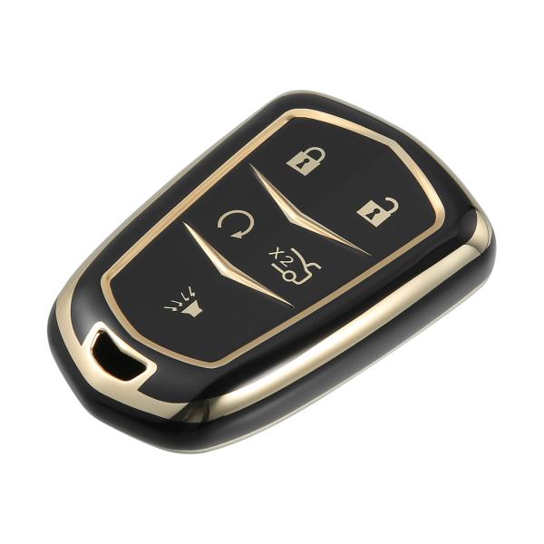 商品名:  X AUTOHAUX Car Key Fob Cover 5 Button Remote Key Fob Case TPU Button Full Protector Cover Black for Cadillac XT5 2...