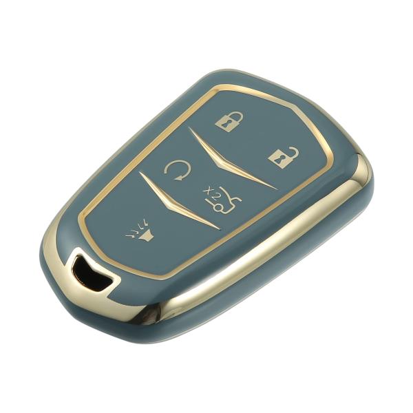 商品名:  X AUTOHAUX Car Key Fob Cover 5 Button Remote Key Fob Case TPU Button Full Protector Cover Gray for Cadillac XT5 20...