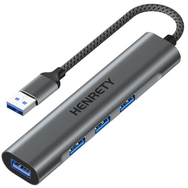 商品名: HENRETY USBハブ 4ポート USB 3.0ハブ ウルトラスリム ポータブルデータハブ iMac Pro MacBook Air Mac Mini/Pro Surface Pro ノートパソコン Henrety USB H...