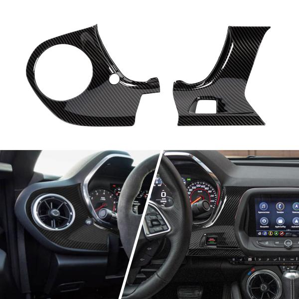商品名:  SQQP Carbon Fiber Center Console Dashboard Panel Cover Trim Kit Compatible with 2016-2022 Chevrolet Chevy Camaroブラ...