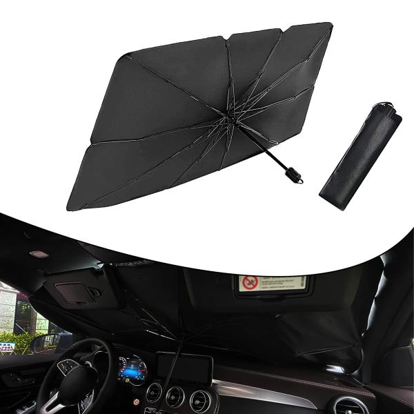 商品名: yonwait 車用フロントガラスサンシェード 傘 55インチ x 31インチ UVカット 車のフロントガラス用サンシェード 傘 車内を涼しく保つ カーアクセサリー 折りたたみ式サンシェードシェード (シルバー#1) yonwai...