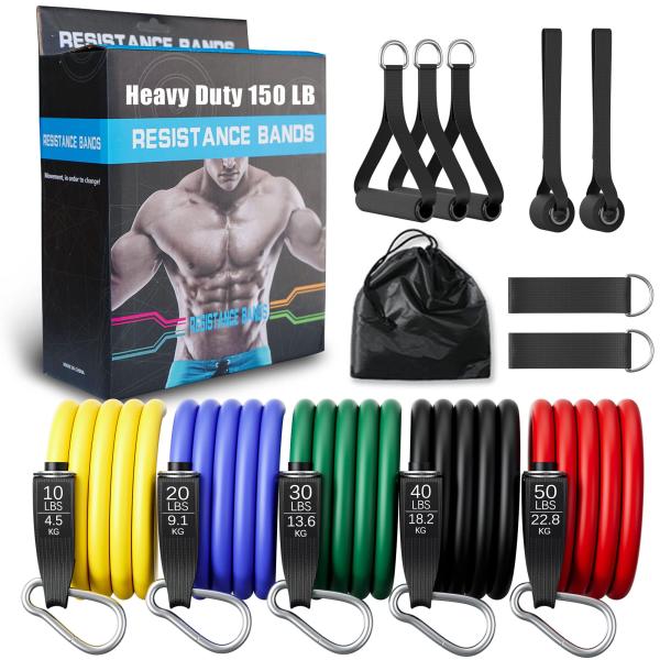 商品名:  Resistance Bands Set,150 lb Exercise Bands,Workout Bands,Resistance Band with Handles for Men,Weights for Women at...