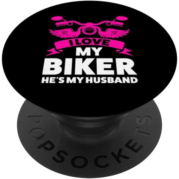 商品名I love my biker he's my husband motorcycle PopSockets Swappable PopGripブランド：riding motorcycle Gifts商品サイズ：高さ：0.8 cm横幅：...