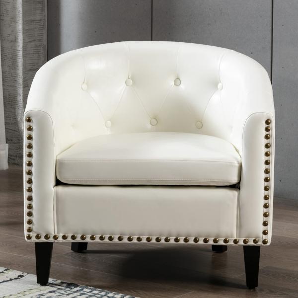 商品名:  Harper &amp; Bright Designs Modern Living Room Chairs PU Leather Tufted Tub Barrel Chair Club Chairs Accent Armcha...