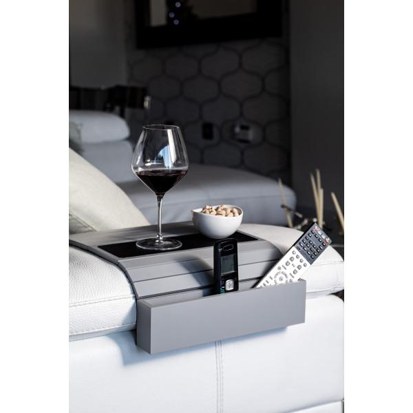 商品名:  MOGA Couch Arm Table ? The Perfect TV Remote Control Holder, Flexible and Foldable Sofa Tray Cup Holder. Built-in ...