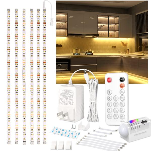 商品名:  Kintion Light Motion Sensor LED Strip Lights, 9.8FT Under Cabinet Lighting Flexible LED Light with RF Remote Kit, ...