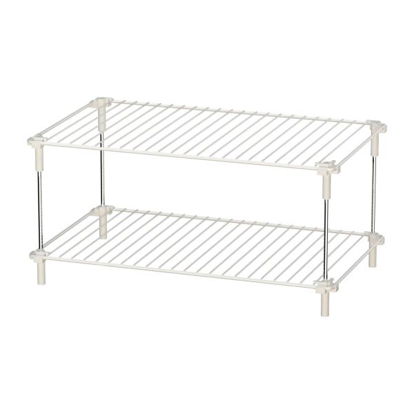 商品名: ARCCI 組み立て簡単 積み重ね可能 キッチンカウンターラック 調味料ラック キッチンやバスルームのサイドボード デスク ホームオフィス キャビネットラック ゴムマット保護付き ホワイト 2個パック ARCCI Easy to ...