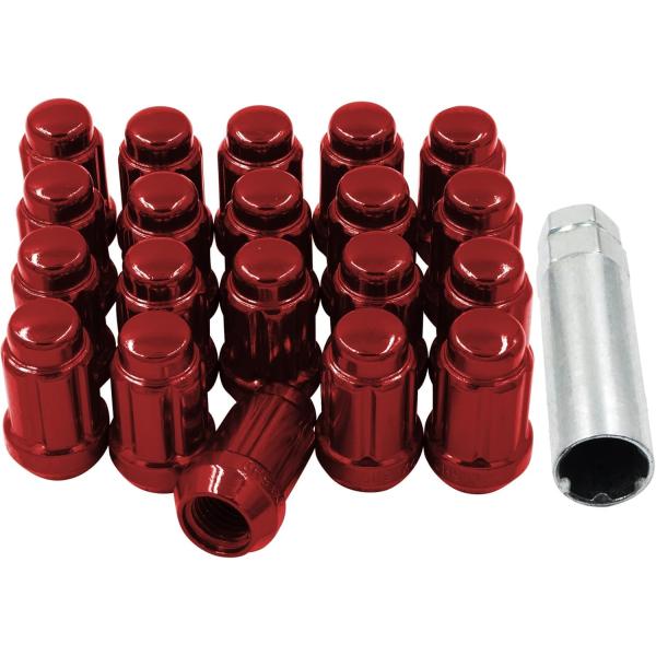 商品名: ホイールアクセサリーパーツ 20個 12mm 1.50 12x1.50 スレッド スプライン 長さ1.35インチ ラグナット レッドスプライン 多くのシボレーホンダ乗用車に適合 | トヨタパスカー アフターマーケットホイール付き ...