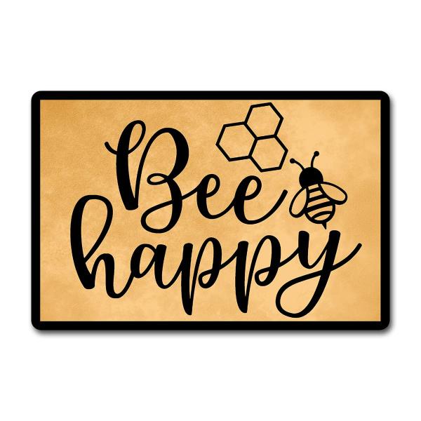 商品名:  NICESIR Entrance Welcome Mat Dogs Bee Happy Funny Door Mat (23.6 X 15.7 inch) Non-Woven Fabric Top with a Anti-Sli...